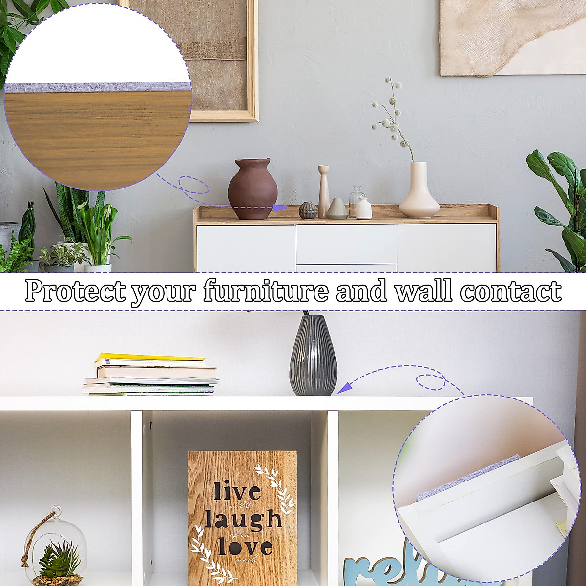 50 Pieces Headboard Stoppers Anti Vibration and Soundproof Pads Anti Shake Tool for Beds Self Adhesive Bed Stoppers for Headboard Couch Wall Protector for Bed Cabinet Sofa Furniture