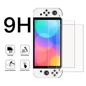 AISELAN for Nintendo Switch - OLED 2021 Clear Screen Protecotr Tempered Glass, [2 Pcs] Ultra Thin Anti-Scratch Easy to Install Screen Protective Flim for Nintendo Switch - OLED 2021 (7 inch)