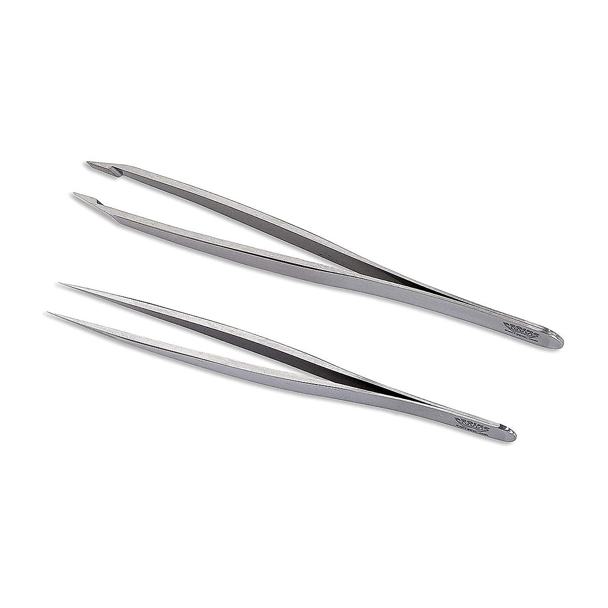 Regine Switzerland Slant Tweezer Professional Eyebrow, Facial & Hair Remover Etched Interior Tip and Splinter Tweezer Precision Pointed Tweezer for Ingrown Hair, Splinter and Glass Removal