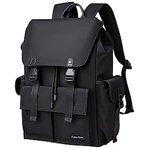 Colins Keirs Laptop Backpack 17 Inch. Drawstring Anti-theft Waterproof Tech Backpack with Laptop Compartment, Black 30L