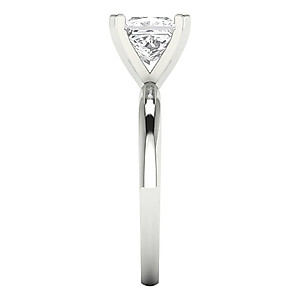 Clara Pucci 1.50 ct Princess Cut Solitaire Lab Created White Sapphire Bridal Wedding Anniversary Engagement Ring 14k White Gold 5.75