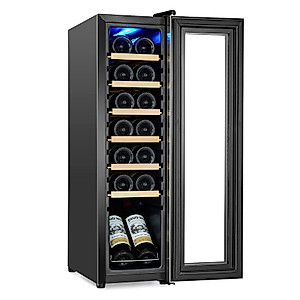 TROPOW 14 Bottle Compressor Wine Cooler, Wine Cellar with Adjustable Temp Control, Freestanding Beverage Refrigerator for Red, White, Champagne, Beer, Soda