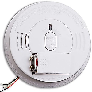 Kidde Heat Detector, Hardwired with Battery Backup & 2 LEDs, Interconnectable & Smoke Detector, Hardwired Smoke Alarm with Battery Backup, Front-Load Battery Door, Test-Silence Button, White