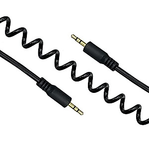 Coiled 2.5mm Audio Cable;Seadream 2Pack Coiled Male to Male 2.5mm to 2.5mm Subminiature Stereo Headset Headphone Jack Gold Plated Connector Wire Cord Plug Cable (2Pack Coiled 2.5mm M t 2.5mm M)
