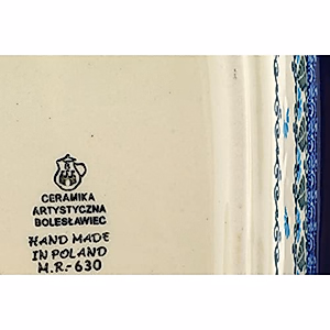 Polish Pottery Rectangular Baker 10-inch Forget Me Not made by Ceramika Artystyczna