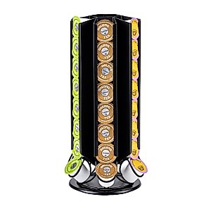 ZCDCP K Cup Holder, Keurig Pod Holder Stand Carousel with 360 Degree, 48 Pods Coffee Pod Holder for K Cups Organizer, Black