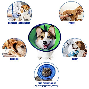 Soft Dog Cone Collars for Small Medium Dogs, Lightweight Recovery Elizabethan Collar for Dog After Surgery, Comfortable Soft Material Adjustable Pet Cone Washable (Neck: 11''-14'')