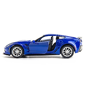 RMZ City 1:36 Compatible for Diecasting Alloy Car Model Chevrolet Corvette Toy Car, Pull Back Vehicles Toy Car for Toddlers Kids Boys Girls Gift Blue