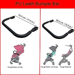 AICTIMO Baby Stroller Bumper Bar Compatible with gb Pockit Air, gb Pockit+ All-Terrain and gb Pockit+ All City Stroller, Stroller Accessories Leather Armrest (Bumper for gb Pockit+ All City)