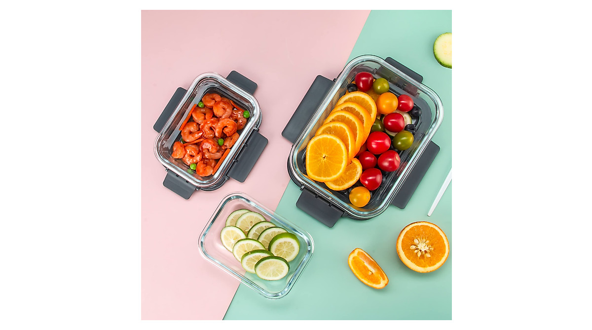 HAKEEMI 10 Pack Glass Food Storage Containers - Airtight