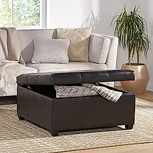 Christopher Knight Home Carlsbad Bonded Leather Storage Ottoman, Espresso