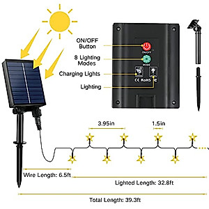 XVDOIZO Solar String Lights Outdoor, 100 LED 40 Ft Solar Powered Star Twinkle Outdoor Lights, 8 Modes Waterproof Solar Outdoor String Lights, Patio Lights, for Yard Party, Wedding(Warm White)