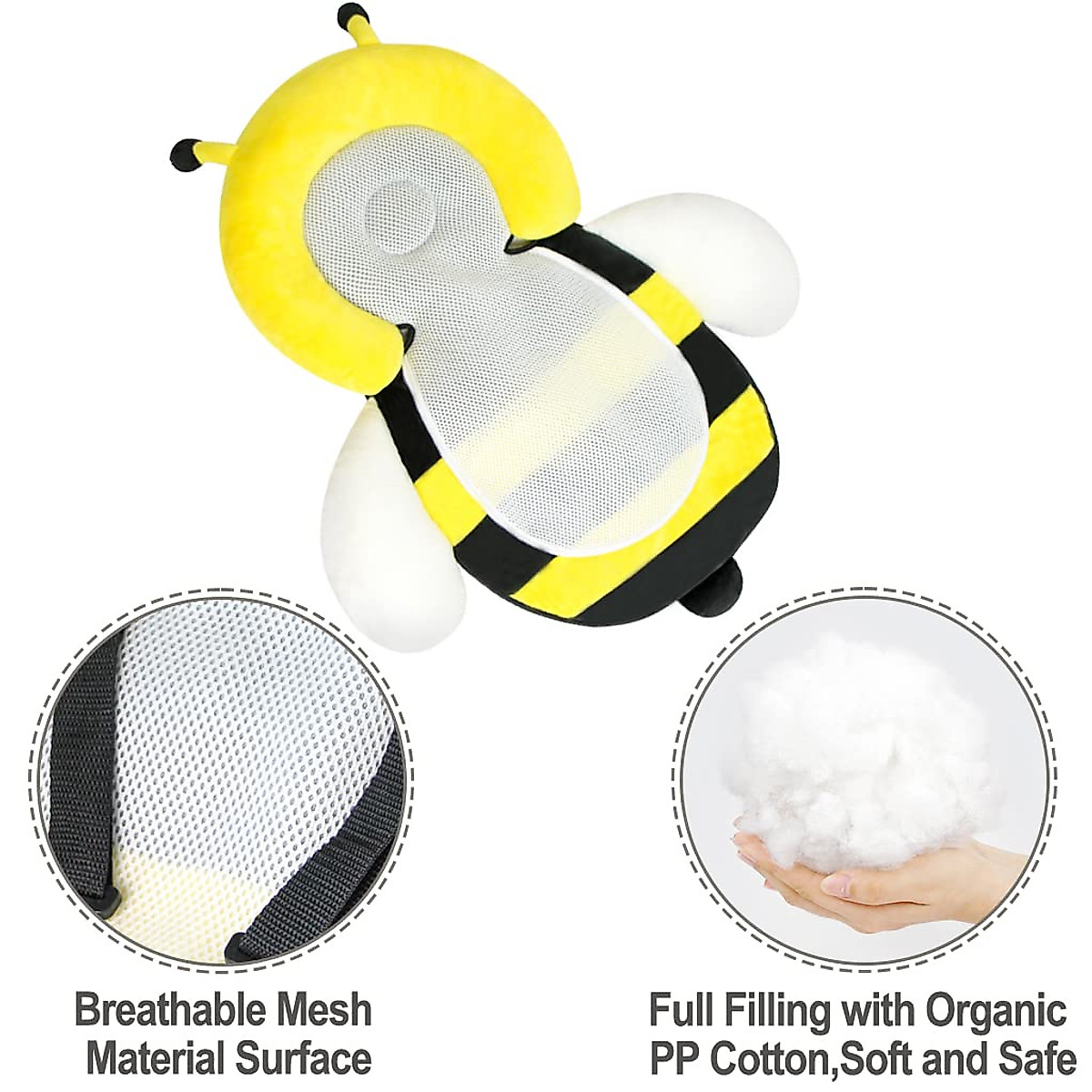 vocheer Baby Stroller Cushion, Car Seats Insert Soft Baby Stroller Liner Pram Head and Body Support Pillow for Newborn…