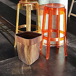 Ipetboom Small Office Desk Trash Can Square Waste Container Bathroom Toilet Paper Bucket Plastic Garbage Can Rubbish Pail Wastebasket for Bathroom Bedroom Kitchen Home Office Dorm Portable Desk