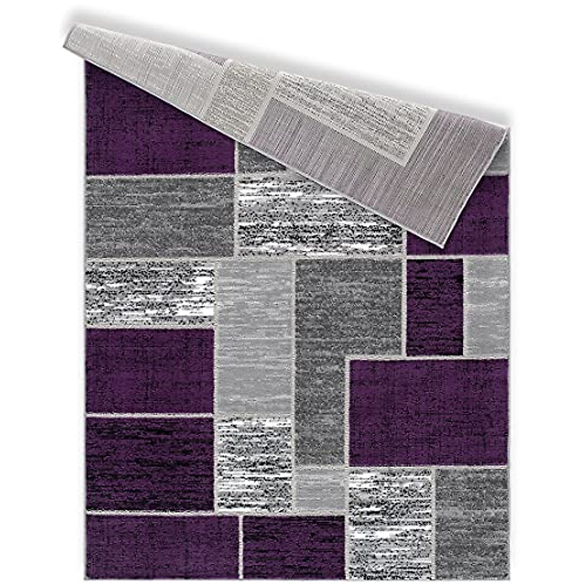 L'Baiet Verena Purple Geometric 8x10 Rugs, Bedroom Rug, Rugs for Living Room, Room Decor
