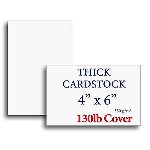 Extra Heavy Duty 130lb Cover Cardstock - 4" x 6" Bright White - 350gsm 17pt Thick Paper - Index, Flash & Post Card Stock - 40 Pack