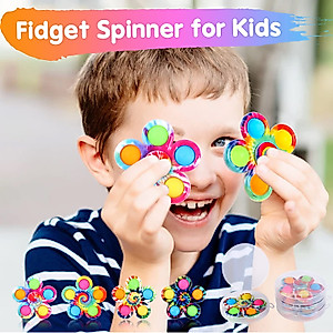 Gigilli Fidget Spinners Pop for Kids 2 Pack, Sensory Fidget Toys for Kids 8-12 4-8 Goodie Bags Stuffers, ADHD Autism Fidget Toys for Toddler 1-3 Boys Girls, Classroom Prizes Valentines Birthday Gifts
