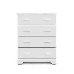 Storkcraft Brookside 4 Drawer Dresser (White) – GREENGUARD Gold Certified, Dresser For Nursery, 4 Drawer Dresser, Kids Dresser, Nursery Dresser Drawer Organizer, Chest of Drawers