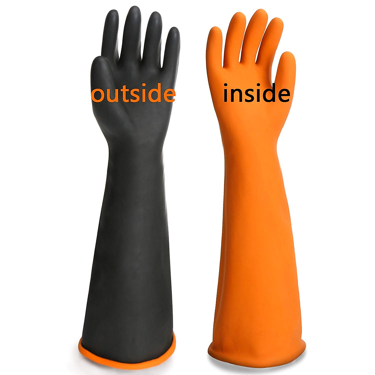 ENPOINT Chemical Resistant Rubber Gloves, Waterproof Heavy Duty Industrial Natural Latex Safety Work Glove Reusable Forearm Protection, Chemical/Mechanical/Oil/Acid/Alkali Resistant, 1 Pair XXL