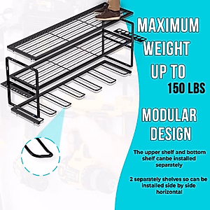 JMLUX Power Tool Organizer with 6 Drills Holder | Wall Mounted 3 Layer Tool Box Organizer | Heavy-Duty Metal Tool Holder Rack for Workshop and Garage| Perfect for Drill and Metal Tools Storage