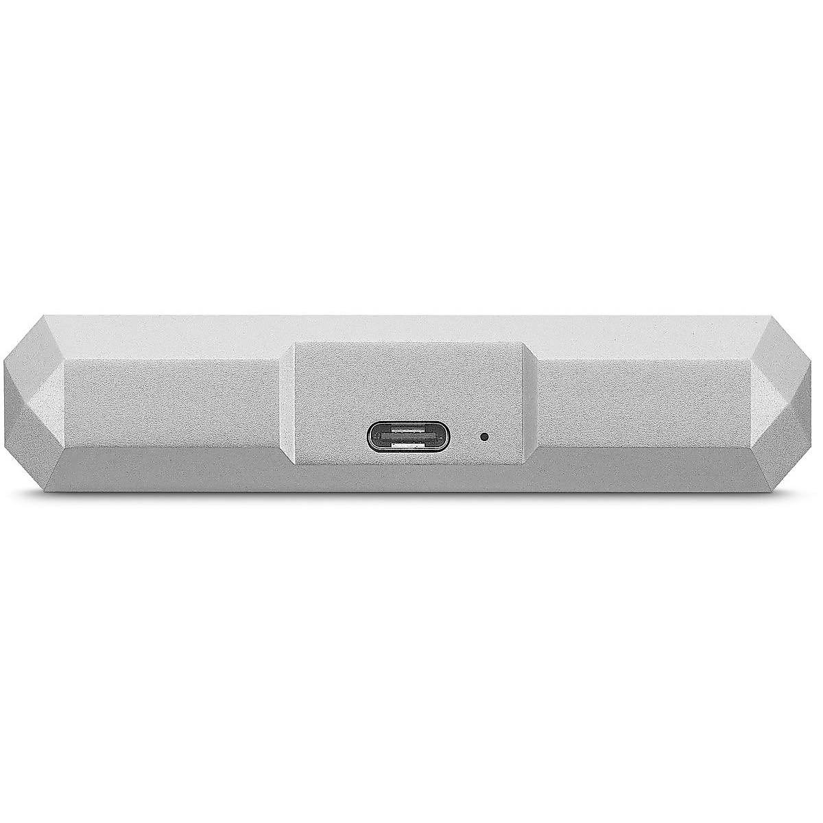 LaCie Mobile Drive, 4 TB , External Hard Drive HDD – Moon Silver, USB-C USB 3.0, With Rescue Services (STHG4000400)