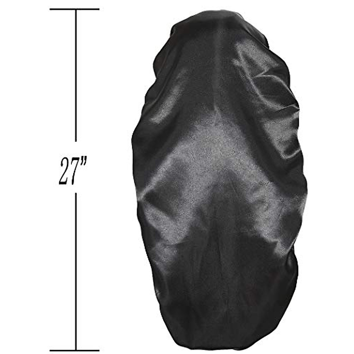 Wbfwbb Braid Bonnet for Sleeping, Wide Elastic Band Satin Hair Wrap Sleeping Cap for Women Cap for Braids, Curly, Long Hair Black