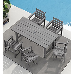 SERWALL Patio Dining Chair Set of 2, Gray