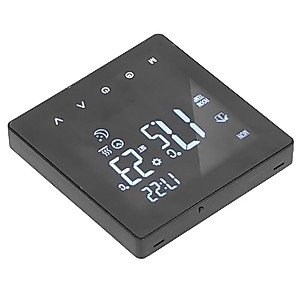 Digital Thermostat, AC90‑240V Programmable Thermostat NTC Temperature Sensor Energy Saving Versatile Double Temperature Display for Floor Heating (K2MRH3A)