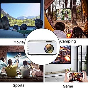 Mini Projector, HD 1080P WiFi Projector Portable Movie Projector Smart with Adapter, Remote Control, User Manual Support Phone Computer USB AV Audio Home Theater Projector for Gaming and Movies(#2)