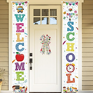 2 Rolls Back to School Fabric Ribbons School Theme Burlap Linen Ribbons School Bus Apple Books Ribbons for First Day of School Gift Wrapping Outdoor Hanging Decoration Supplies (2.5 Inch * 5 Yards)