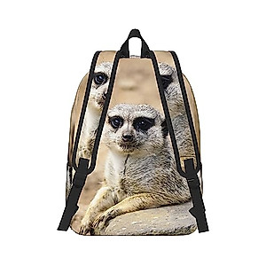 VACSAX Meerkat Animal Print Backpack Canvas Backpacks Casual Bag Travel Daypack