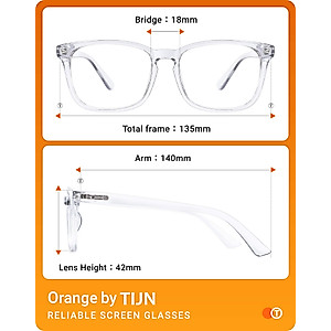 TIJN Unisex Stylish Square Non-Prescription Eyeglasses Glasses Clear Lens Women Men Eyewear