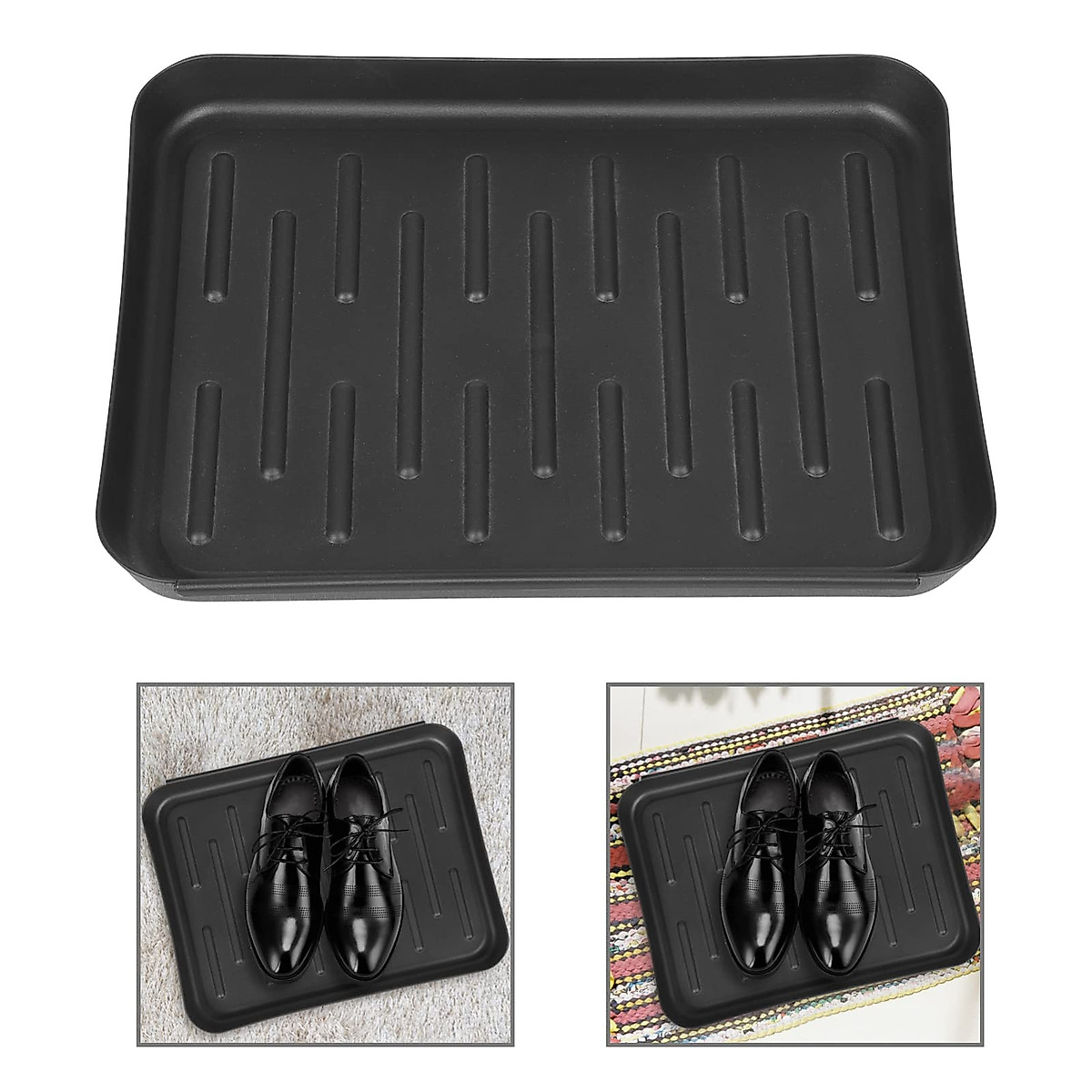 DOITOOL Black Plastic Outdoor Boot Tray, Indoor Use