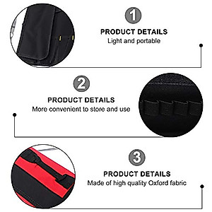 Hemoton Chefs Knife Roll Bag 22 Slots Knife Cutlery Carrier Portable Home Kitchen Tools Case Pouch Holder Utility Pocket for Outdoor Camping BBQ Red