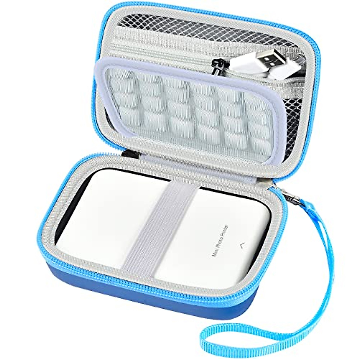 Case Compatible with Canon Ivy 2/ for Ivy Mini Photo Printer/for Canon Ivy CLIQ+/CLIQ 2/ CLIQ+2 Instant Camera Printer, Portable Bluetooth Photo Printer Storage Holder for Paper and Cable-Blue