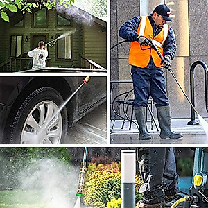 Bopopo 4000PSI Pressure Washer Turbo Nozzle Spray Tip 360° Rotating 1/4'' Quick Connect with 7 Spray Nozzle Tips Kit Multiple Degrees(0, 15, 25, 40 Degrees,Rinse*1,Soap*2) 4.0 GPM 4.0 Orifice.