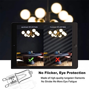 XBOCMY 10 Pack G9 120 Volt 60 Watt Bi-Pin Halogen Bulbs,Replacement T4 JCD Type Dimmable Bulbs for Ceiling Lights,Table Light,Cabinet Lights,Warm White Brightness