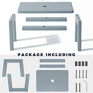 HOUCHICS Wooden Step Stool for Kids,Solid Birch for Kitchen Bedroom Living Room Bathroom Toilet Nursery Toddlers Potty Training Stool with Non-Slip Pads and 220lb Load Capacity (Gray