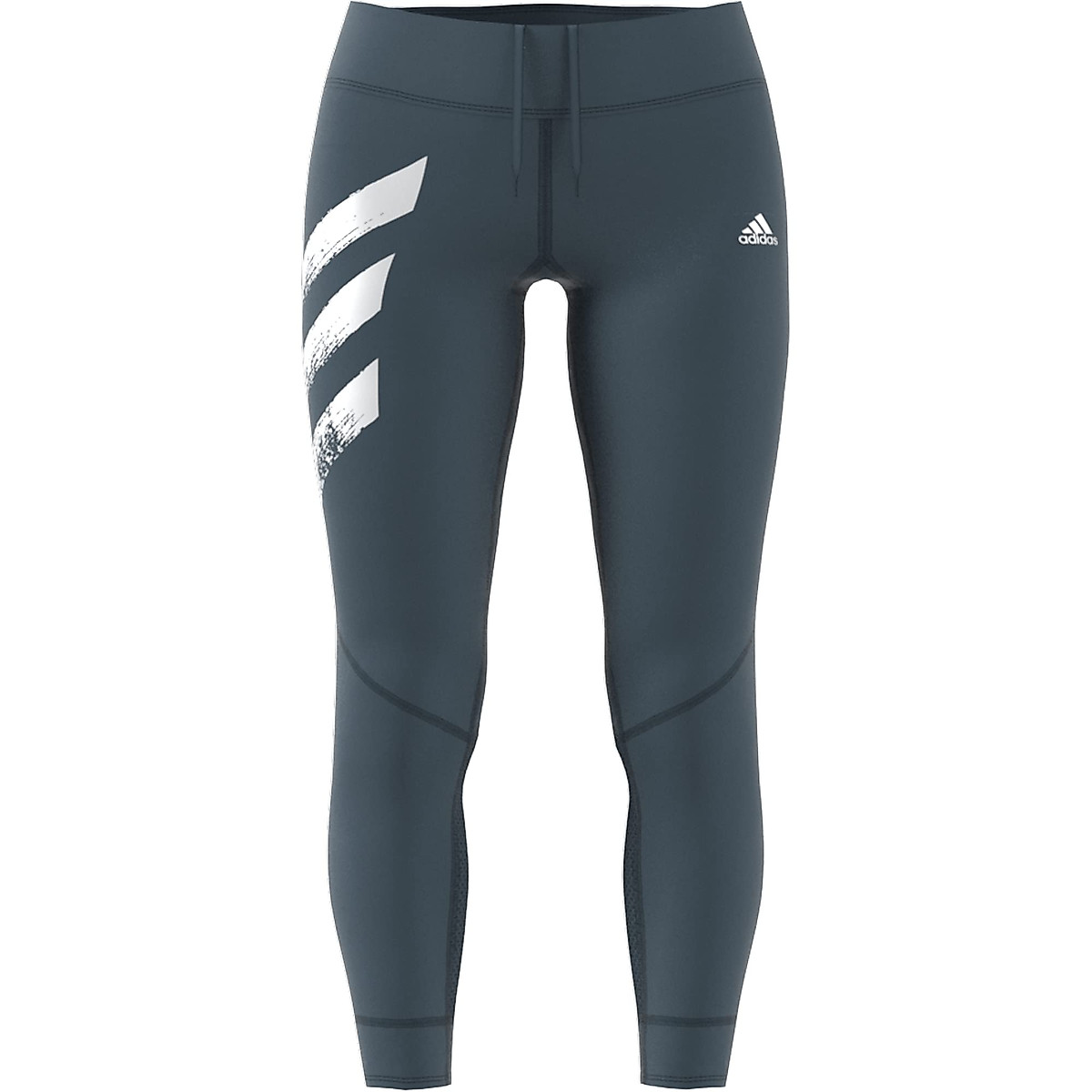 adidas Women's Own The Run 3-Stripes Tights, Legacy Blue, Small