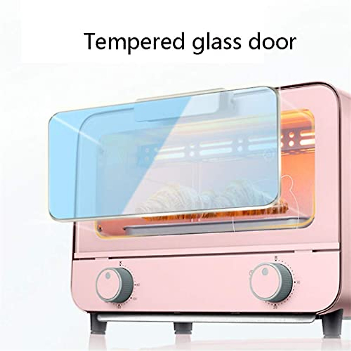 9L Mini Oven Adjustable Temperature 60-230 ℃ and 30 Minutes Timer Multifunctional Home Baking Oven Baking Cake Bread Biscuit Machine Tempered Glass 800W Commodity Code: LXJ-66 (Blue) (Blue)