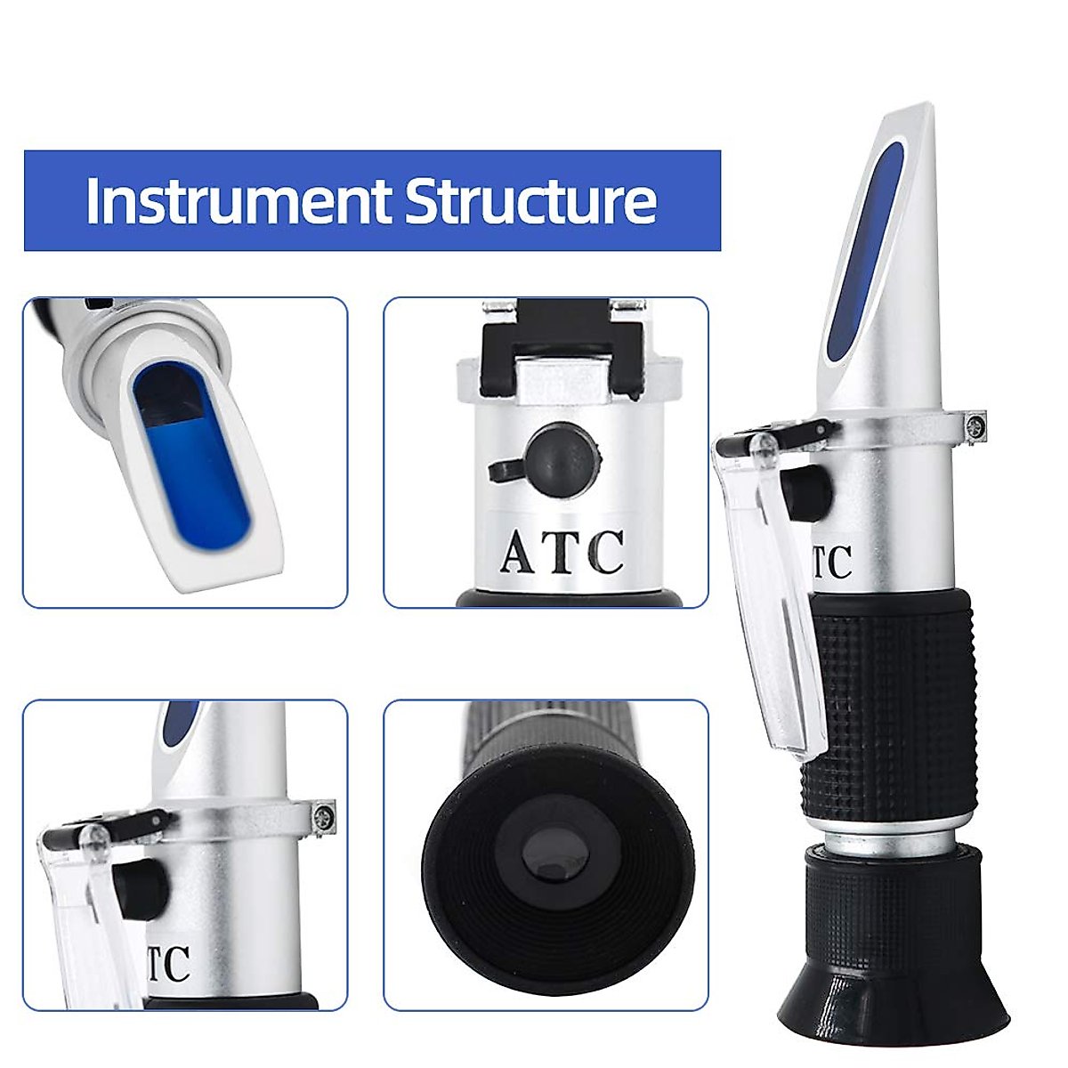 Abuycs Wine Refractometer for Testing Grape Wine Brewing, Wine Making, Measuring Sugar Content in Original Grape Juice, Predicting The Wine Alcohol Degree, Dual Scale of 0-40% Brix & 0-25% vol Alcohol