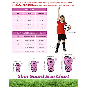 Shin Guards Soccer Kids Youth, CE Certified Airsfish Shin Pads Protection Gear for 2-18 Years Old Boys Girls Teenagers High Impact Resistant Breathable Comfortable 1 Pair 4 Sizes (XX-Small, Pink)
