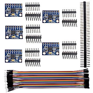 Stemedu 5PCS GY-521 6 DOF mpu6050 Accelerometer Sensor Module MPU-6050 3 Axis Gyroscope 3 Axis Acceleration 16 Bit IIC I2C Breakout Board for Arduino