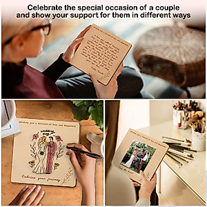 STOFINITY Congratulations Wedding Card for Couple - Wedding Cards for Bride And Groom, Wood Bridal Shower Card, Mr & Mrs Wedding Shower Card Gift, Wedding Day Greeting Cards Gifts