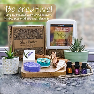 ZenseMe Bundle of Soap Making Kit with 5.5 LB Shea Butter Soap Base Bundle | DIY Melt and pour organic natural supplies for adults, beginners and experts