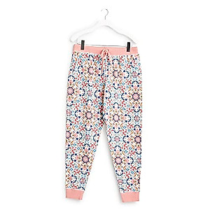 Vera Bradley Women's Cotton Jogger Pajama Pants With Pockets (Extended Size Range), Enchanted Mandala, X-Large