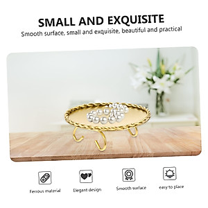 Veemoon 1pc Jewelry Storage Tray Jewelry Plate Jewelry Tray Metal Earring Plate Metal Jewelry Dish Jewelry Trinket Ring Display Crystals Bracelet Multi-function Tray Container Round Iron