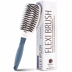 Boar Bristle Detangling Brush - Great for Thick, Dry, Curly or Straight Hair, Adults and Kids. Travel-Friendly Hair Detangler for Women.