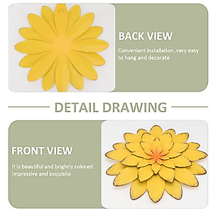 Rustic Modern Floral Sculpture 3D Iron Flower Wall Sculpture Succulent Metal Wall Decor Artificial 3D Flower Wall Art for Indoor Living Room Office Outdoor Garden Patio