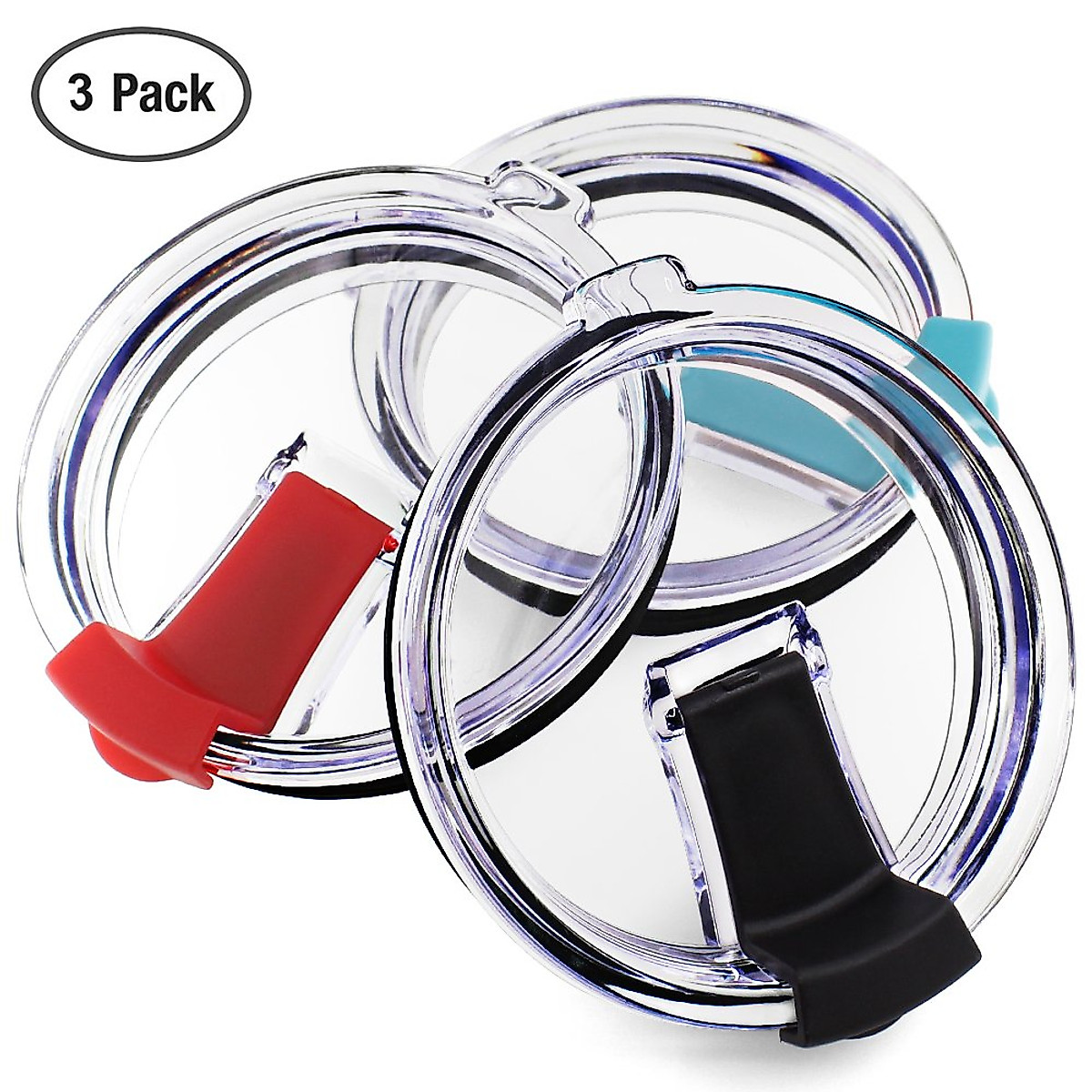 20 oz Tumbler Lids, Fits for YETI Rambler, Ozark Trail, Old Style Rtic(Launched before 2016) and More, SENHAI 3 Pack Spill-proof Splash Resistant Lids Covers for Tumblers Cups